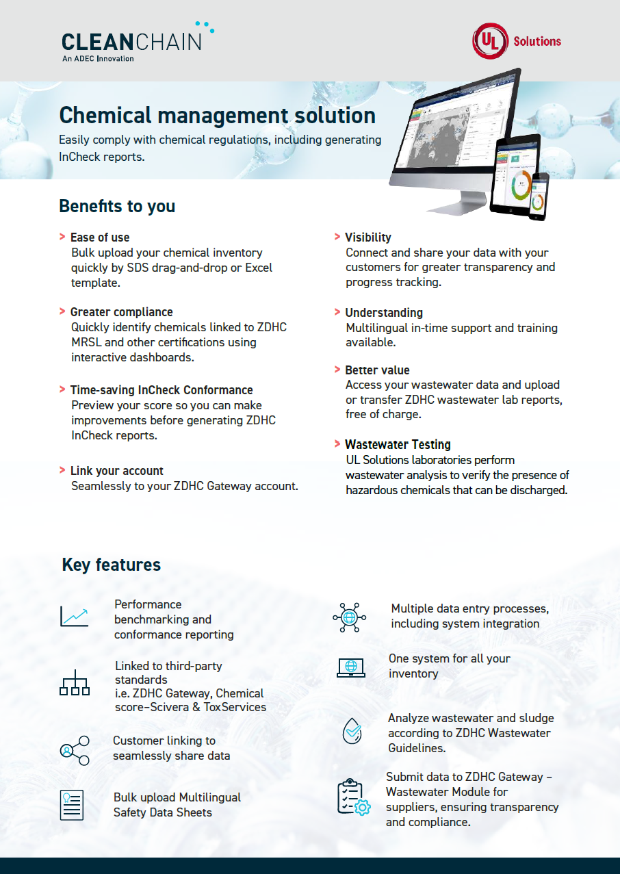 CleanChain: Chemical Management Solution Flyer - ADEC Innovations